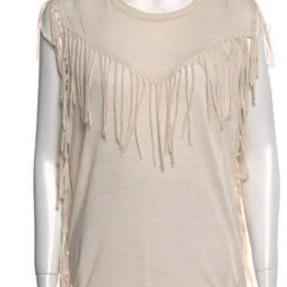 IRO Jeans | Tops | Iro Jeans Nubby Knit Fringe Muscle T | Poshmark